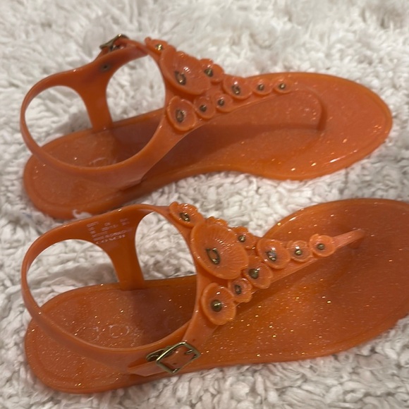 Coach | Shoes | Coach Orange Sandals Thong Style Flat | Poshmark